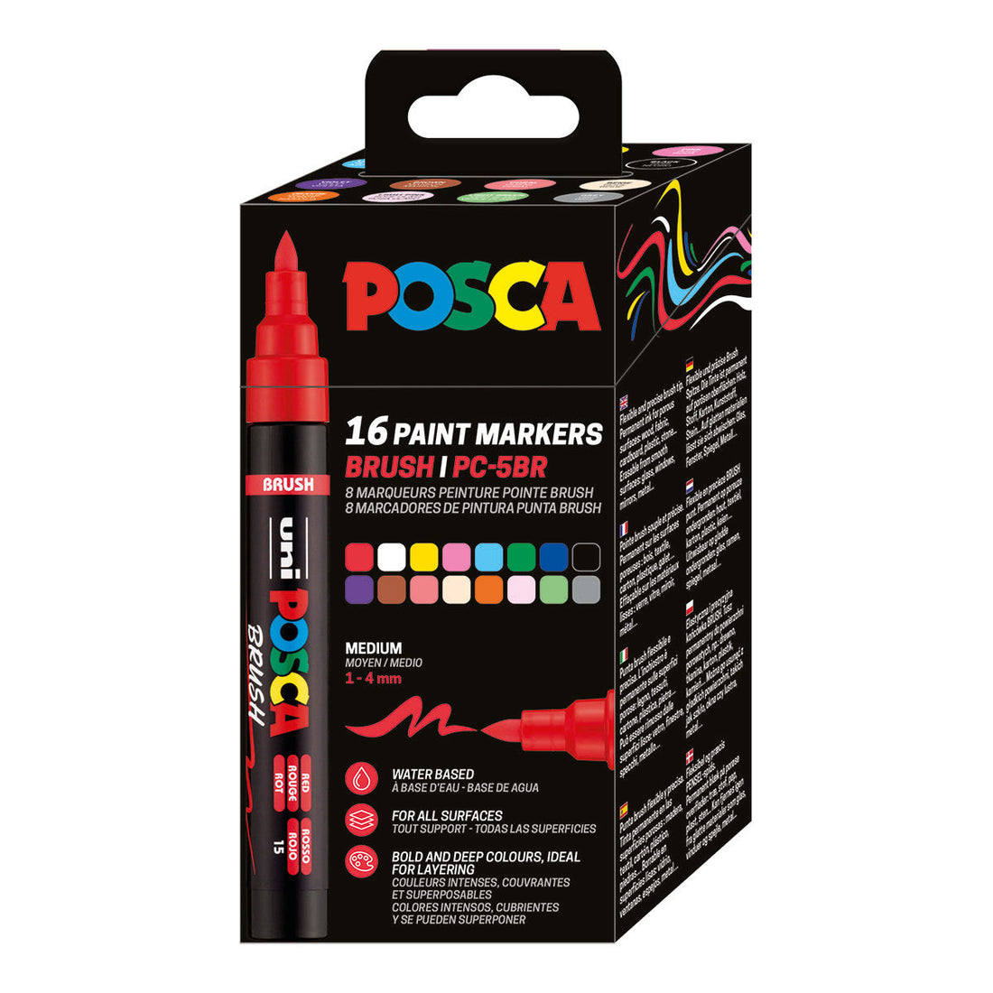 Uni Posca Markers PC-5BR, Brush Pen 16 Set – Markers N Pens