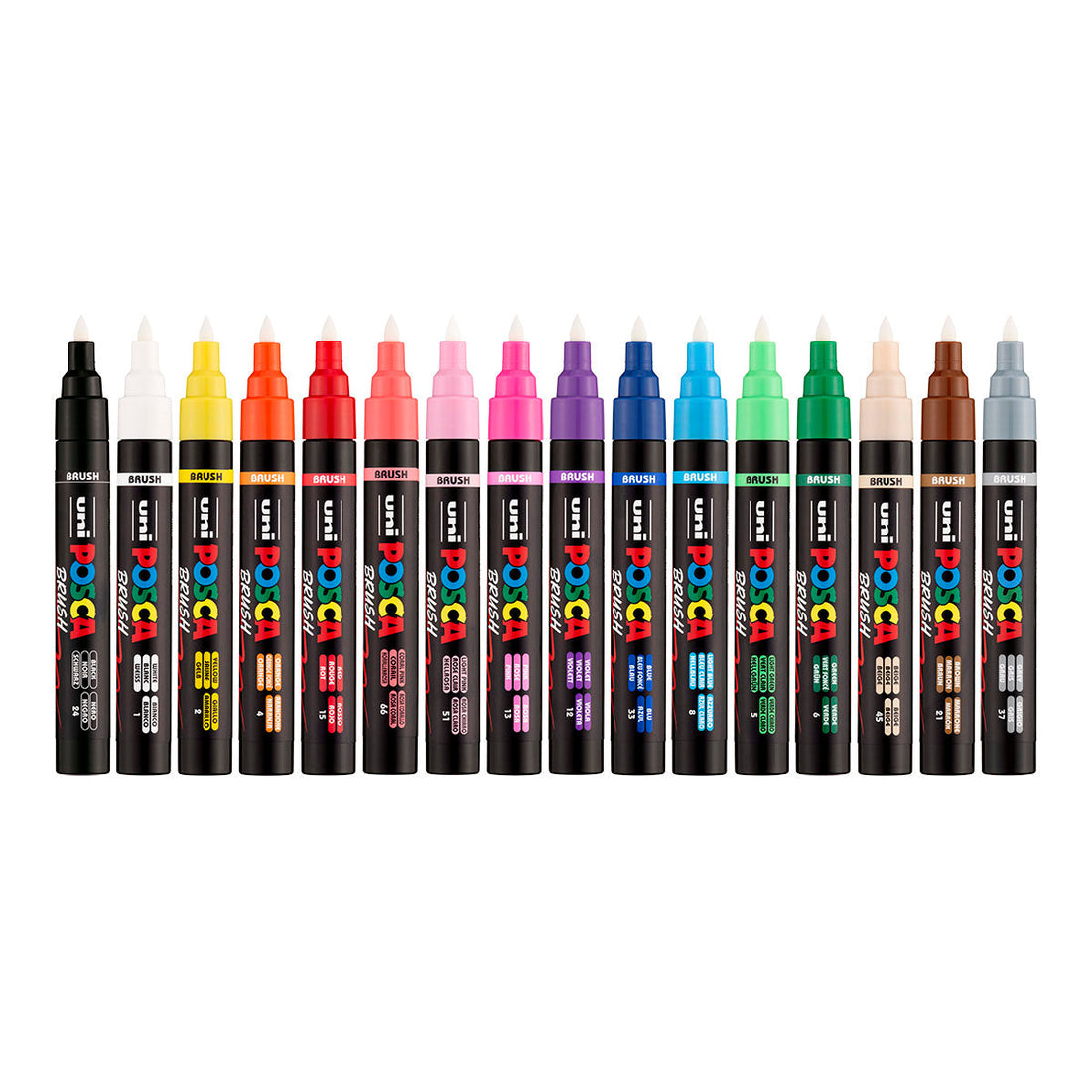 Uni Posca Markers PC-5BR, Brush Pen 16 Set – Markers N Pens